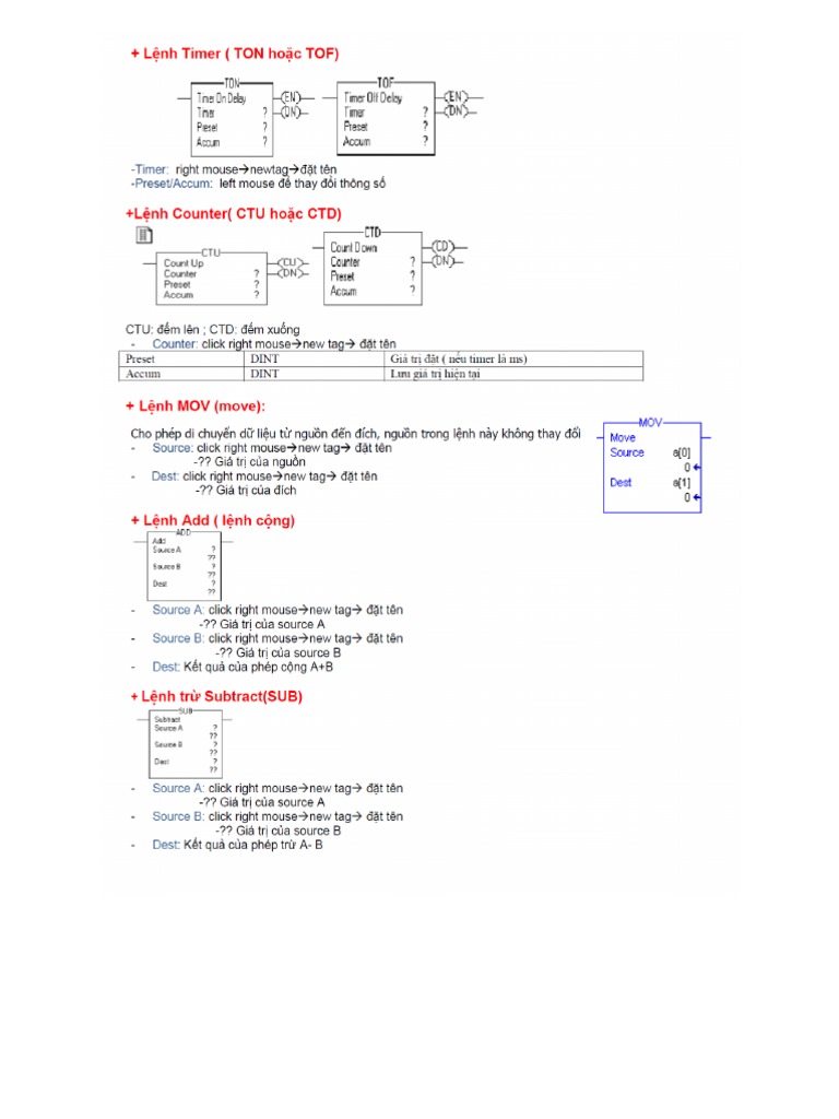 CÁC LỆNH CƠ BẢN TRONG ROCKWELL | PDF