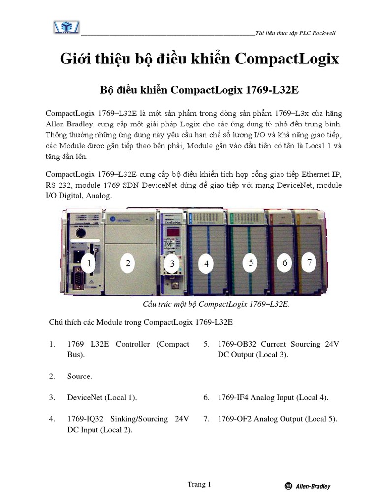 Giới thiệu bộ điều khiển CompactLogix 1769-L32E | PDF
