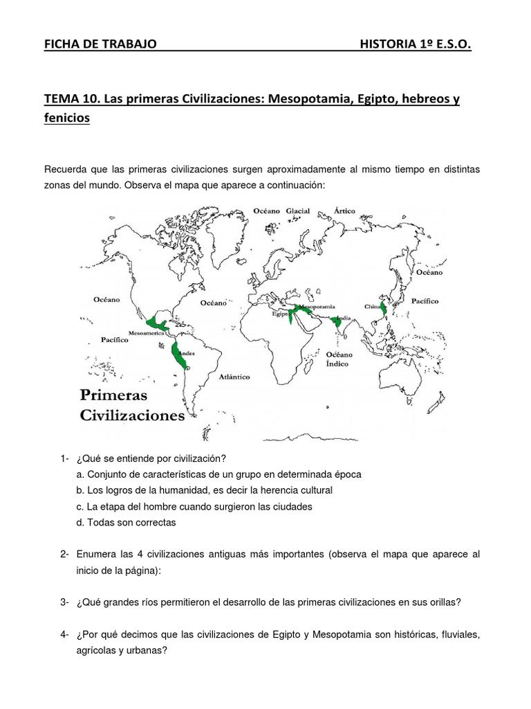 Hoja De Trabajo De La Cronología De Mesopotamia