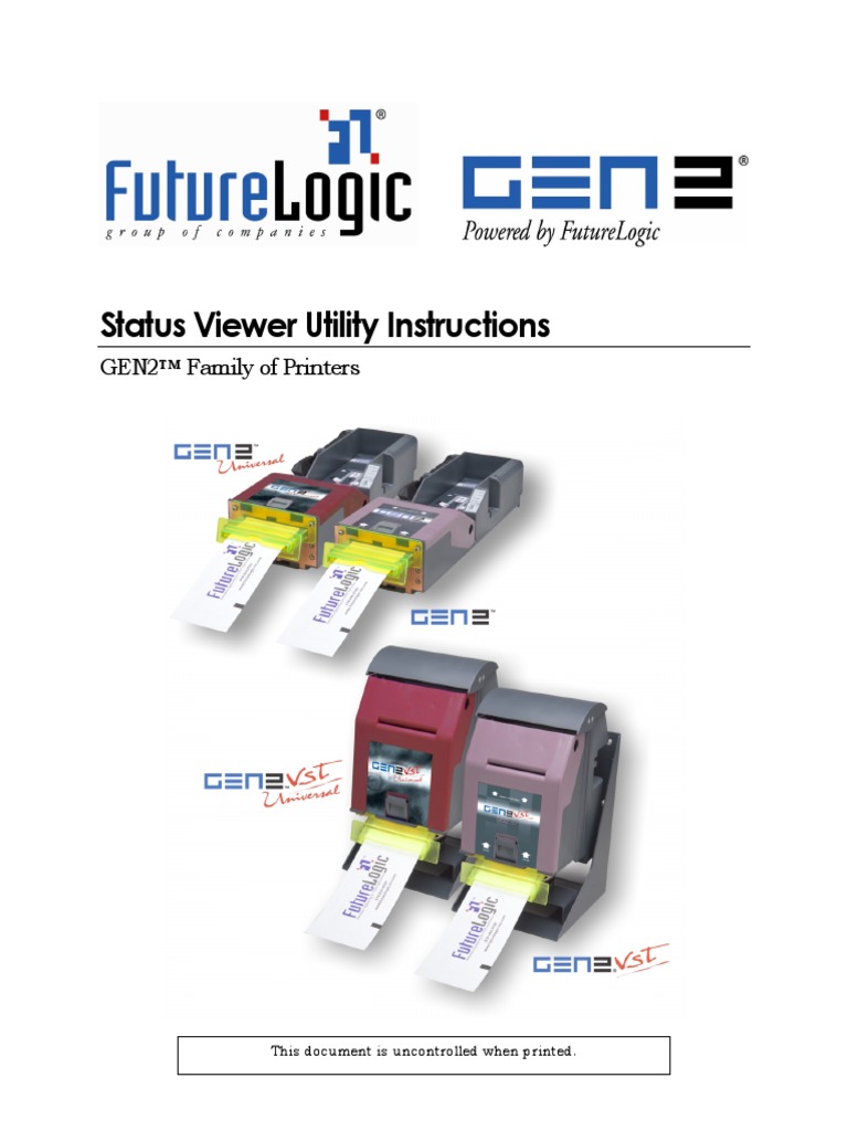 Status Viewer Utility Instructions: GEN2™ Family of Printers | PDF ...