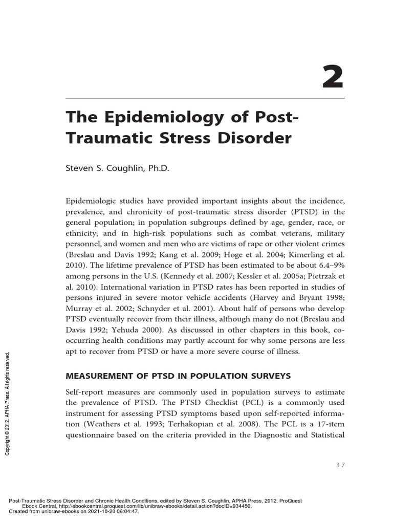 Post-Traumatic Stress Disorder and Chronic Health ... - (2 The ...