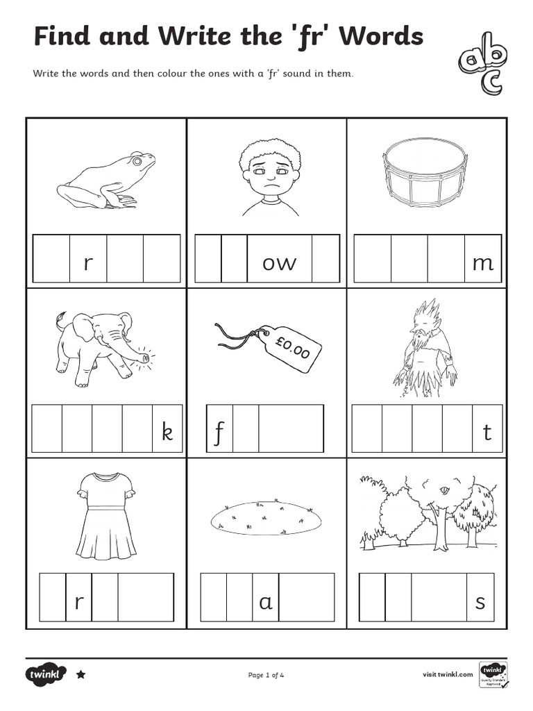 Find and Write The FR Words | PDF