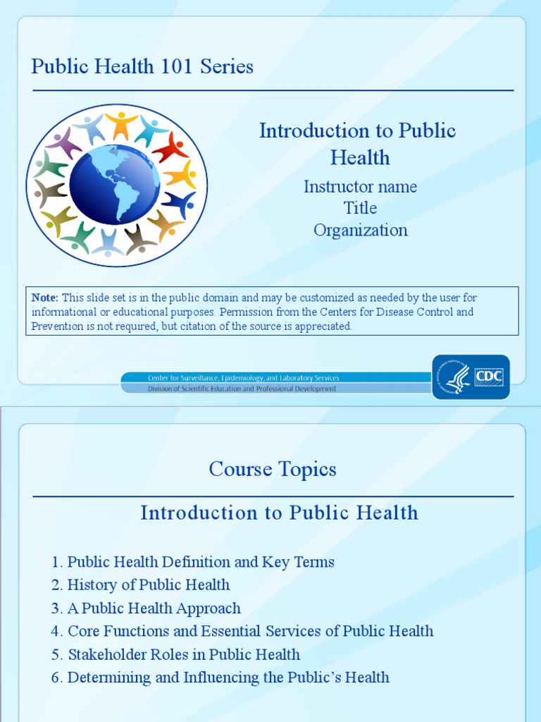 Public Health 101 Series Introduction To Public Health: Instructor Name ...