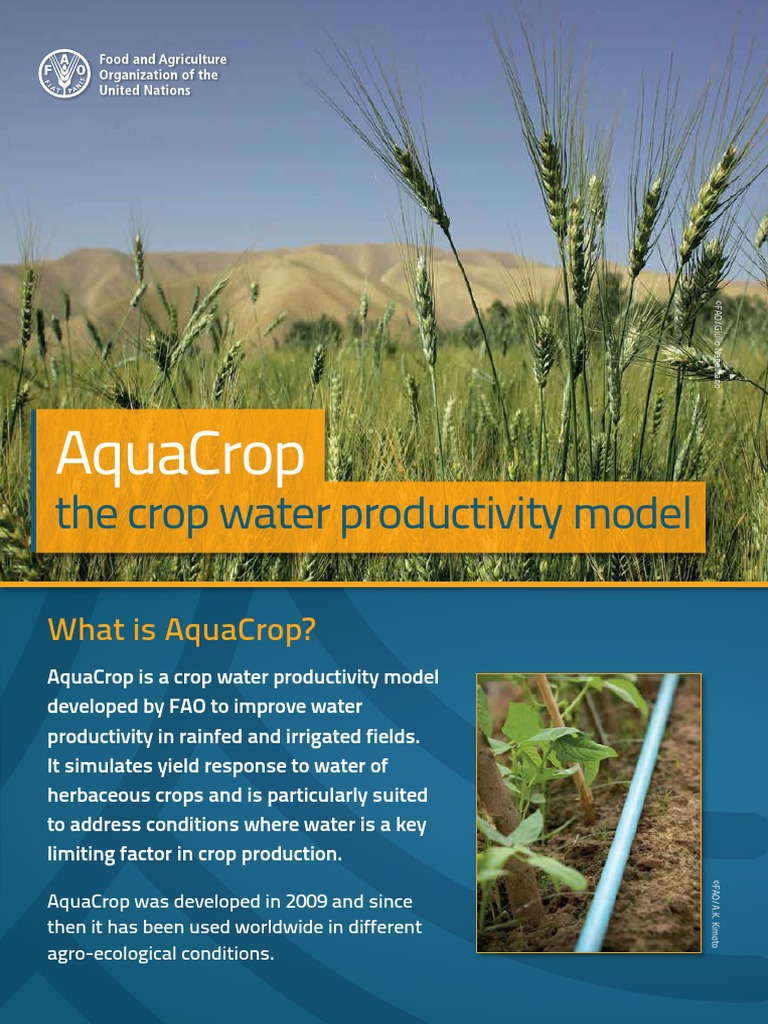 Aqua Crop, The Crop Water Productivity Model | PDF | Agriculture ...