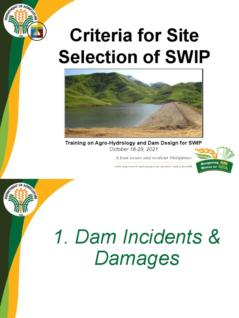 2 Criteria For Selection For SWIP | PDF | Dam | Reservoir