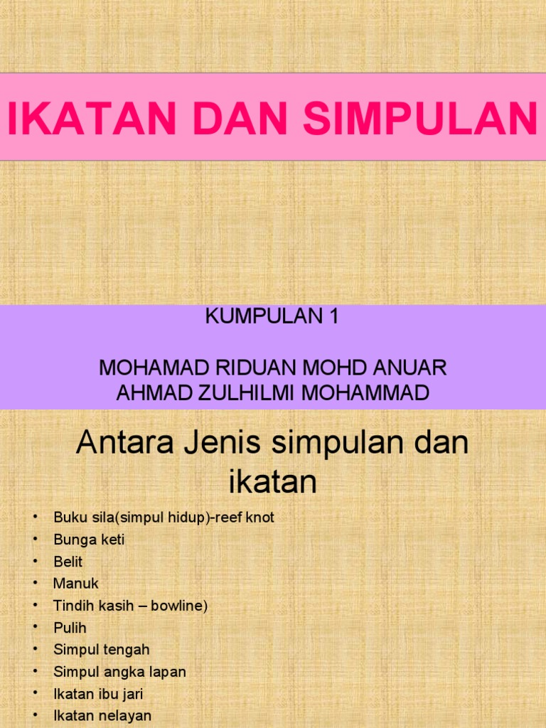 Ikatan Dan Simpulan Pdf