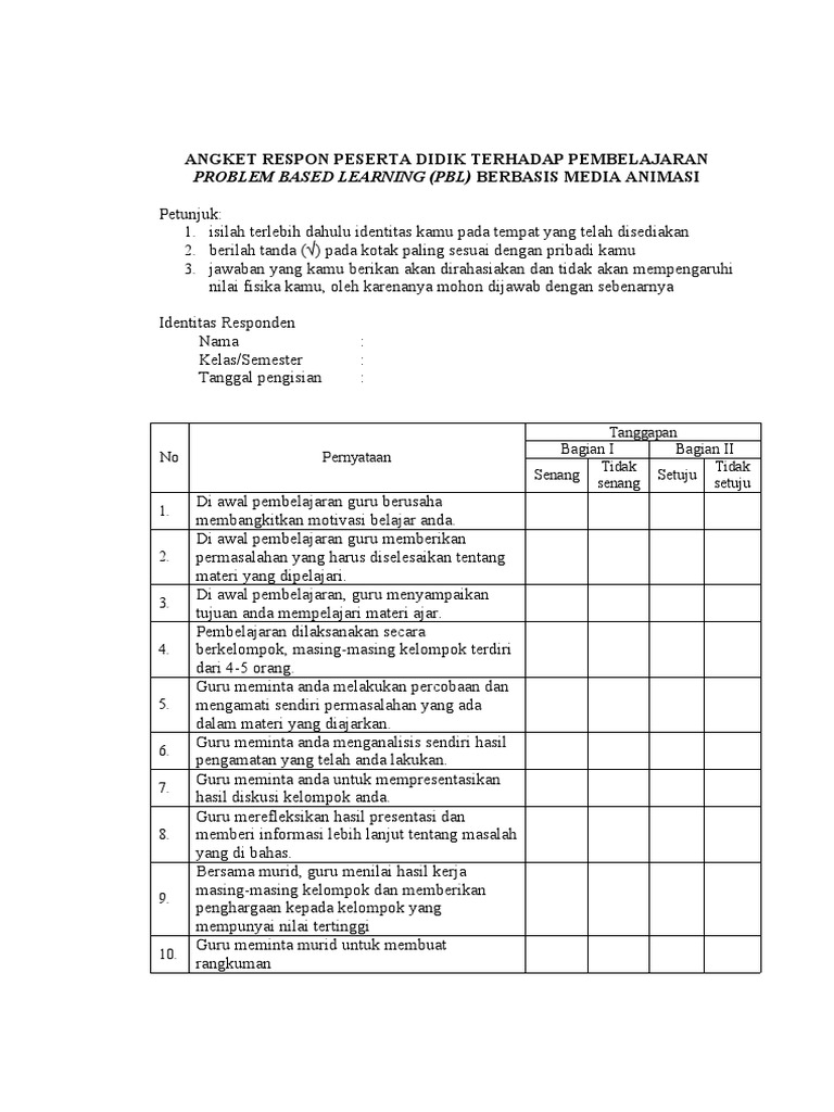 LEMBAR Respon Siswa | PDF