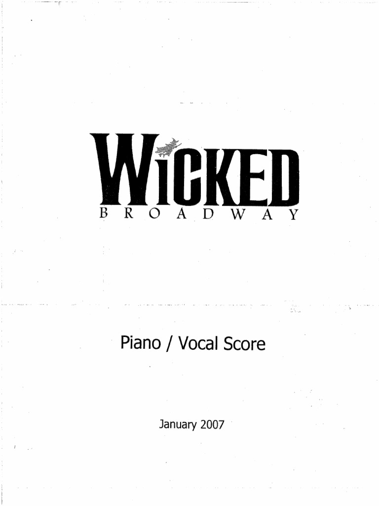 Wicked (Piano-Vocal Score, 2007 Broadway) | PDF
