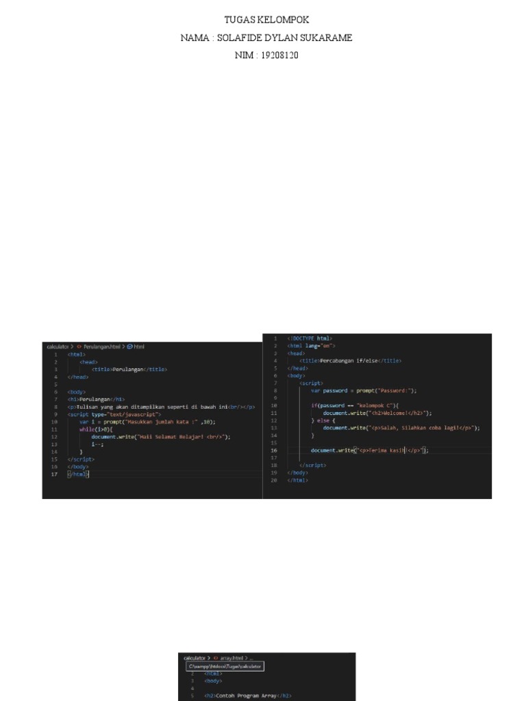 Tugas Kelompok Pemrograman Web | PDF
