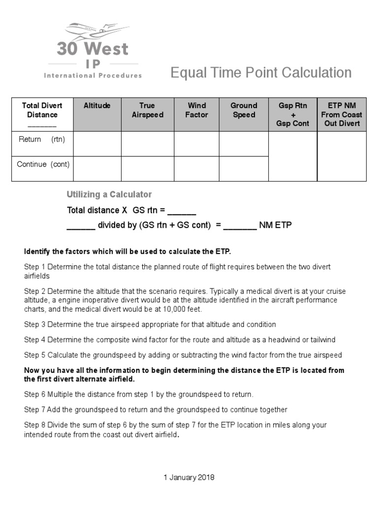 Equal Time Point Calculation for Safe Flight Planning | PDF | Transport ...