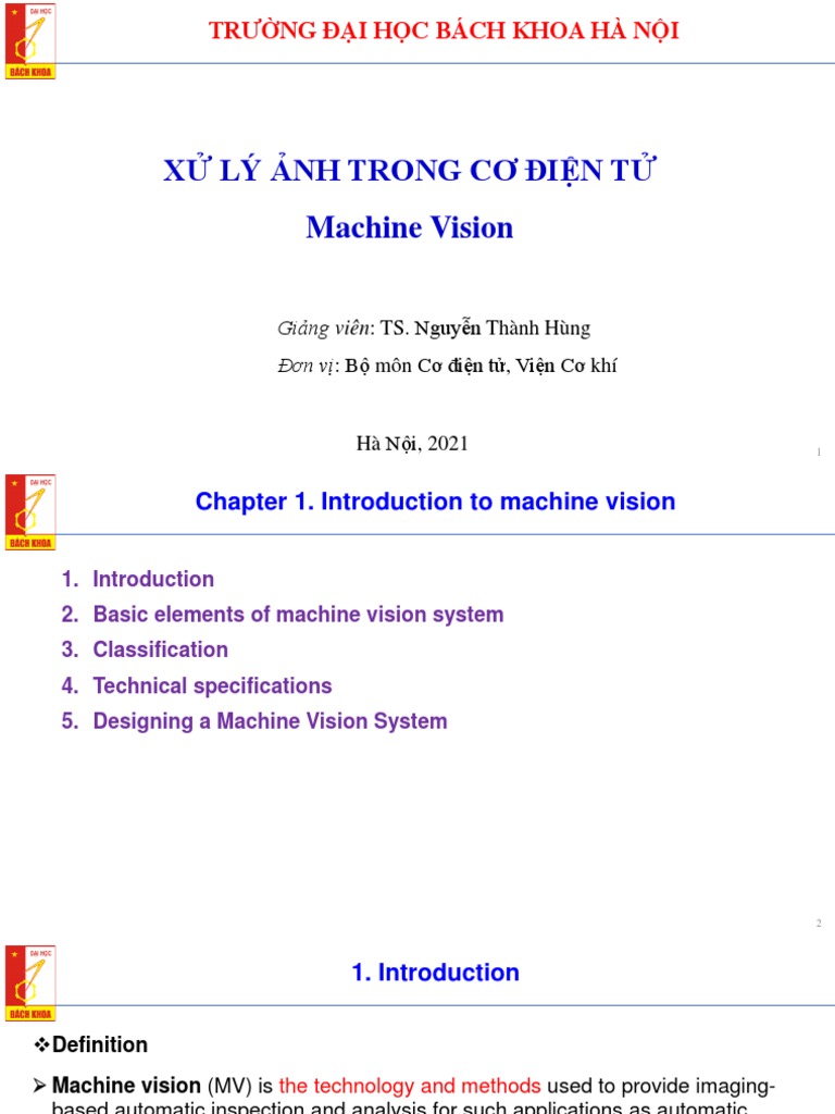 Chapter 1. Introduction To Machine Vision | PDF | Computer Vision ...