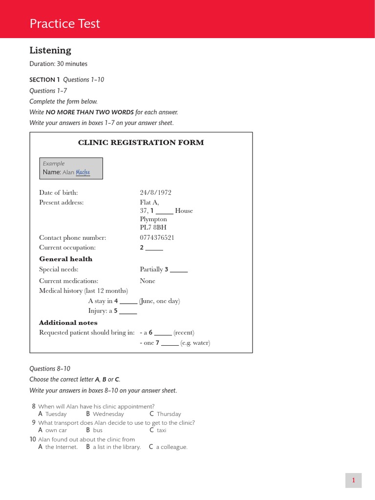 Academic Practice Test | PDF | Question | International English ...