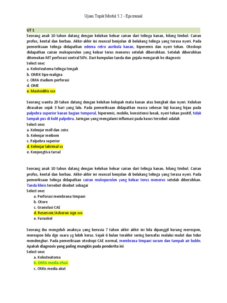 Ujian Modul 5.2: Kasus THT dan Mata | PDF