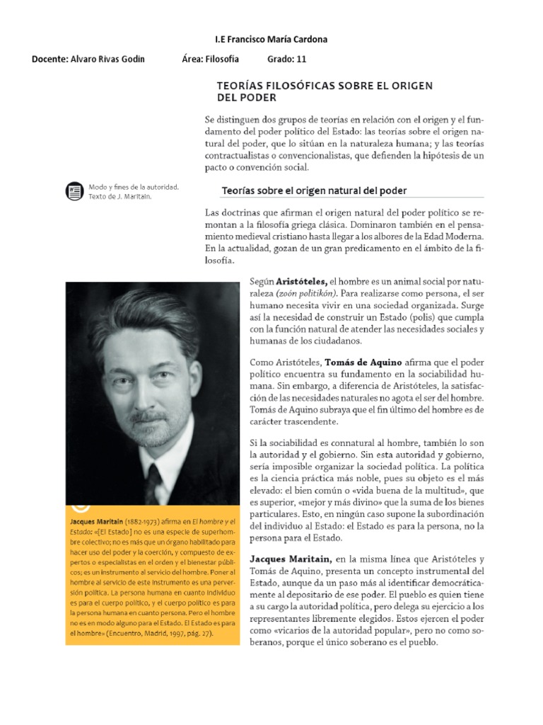 Teorias Filosoficas Sobre El Origen Del Poder | PDF | Estado (política ...