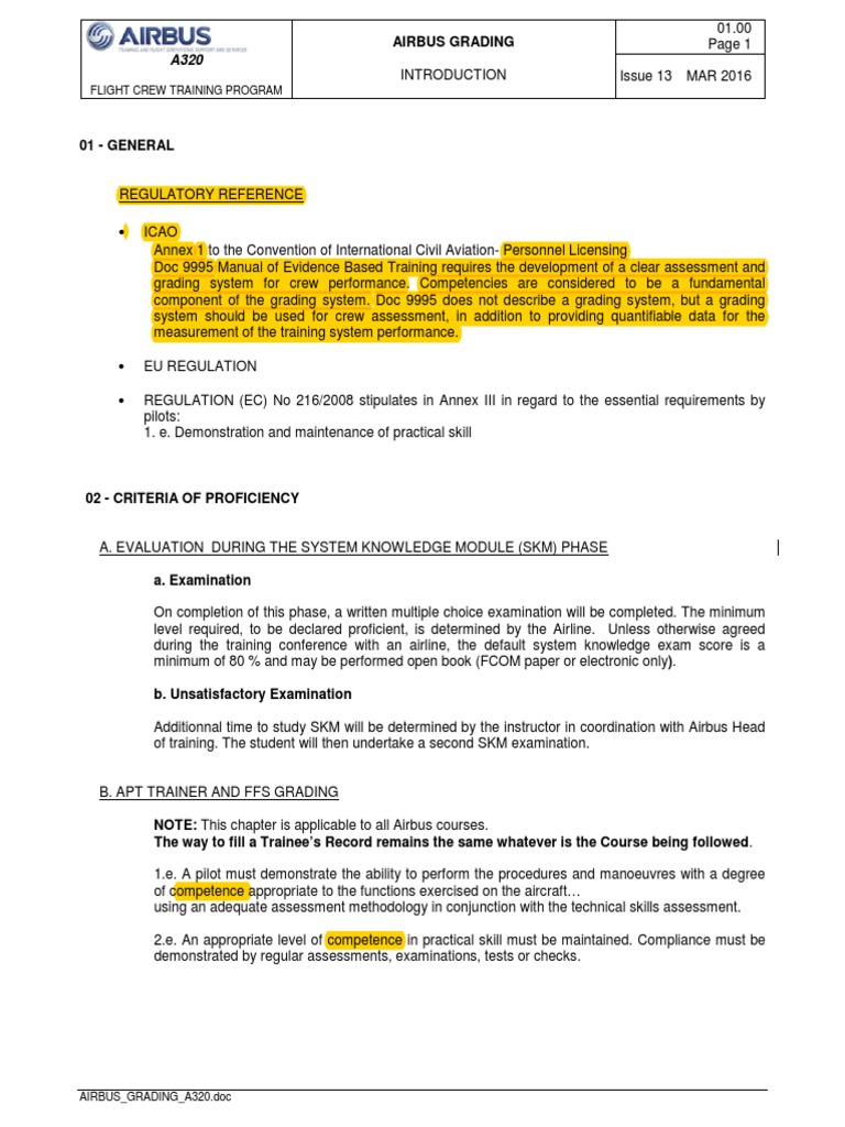 Airbus Grading A320 | PDF | Test (Assessment) | Risk