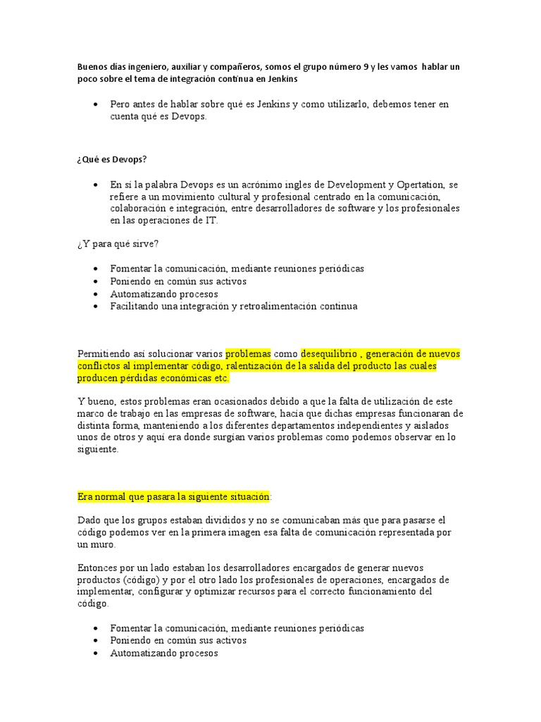 Presentacion Jenkins Parte de Devops | PDF | Desarrollo guiado por pruebas | Desarrollo de software