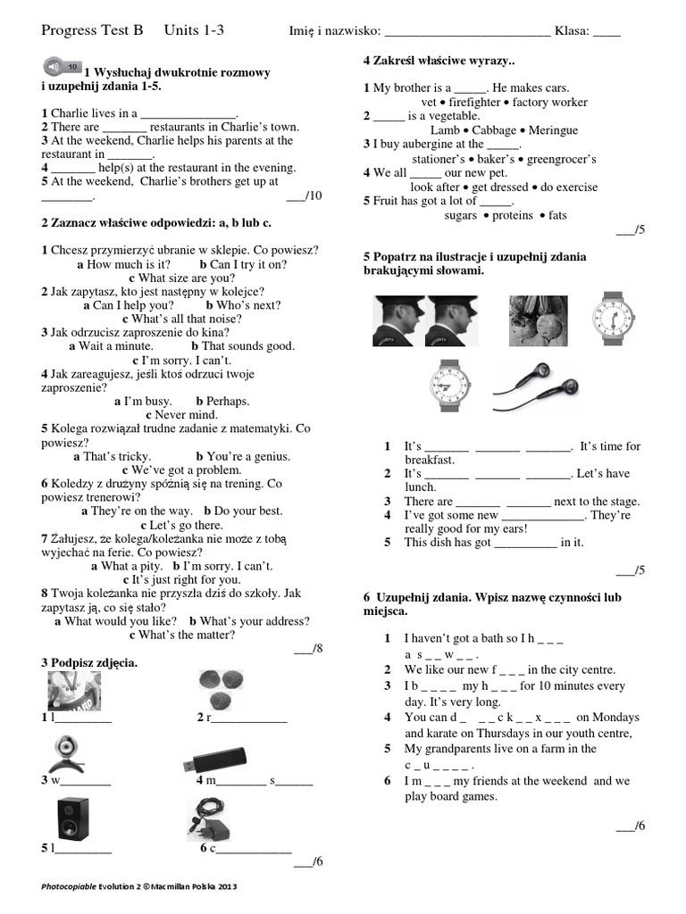 ProgressTest B Units 1-3 | PDF