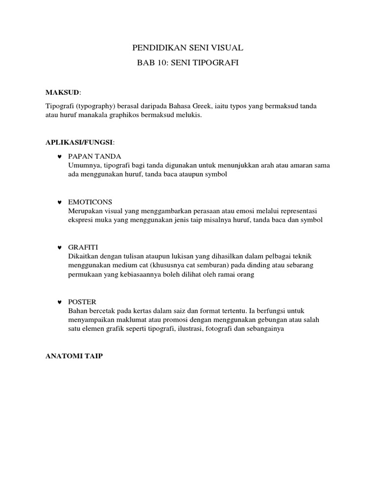 Tipografi Ekspresi dalam Seni Visual | PDF