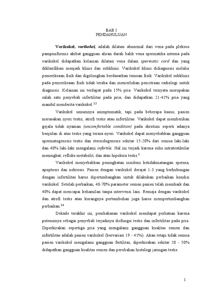 Varikokel: Penyebab dan Penanganan Infertilitas Pria | PDF