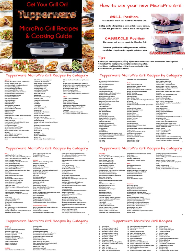 MicroPro Grill Recipes and Cooking Guide | PDF | Hamburgers | Salad