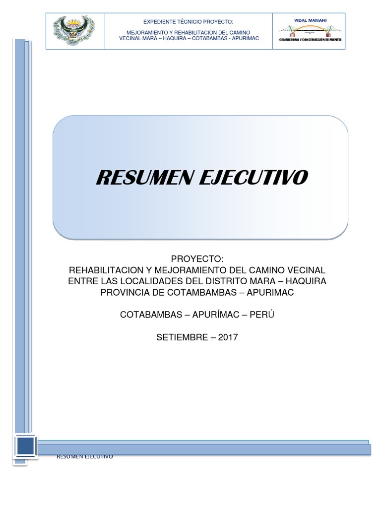 Resumen Ejec. | PDF | La carretera | Transporte