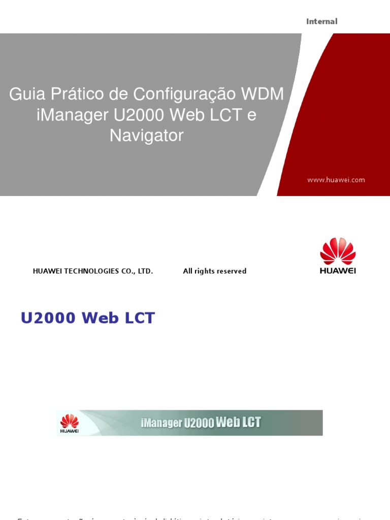 Guia de Configuração do U2000 Web LCT | PDF | Arquitetura de ...