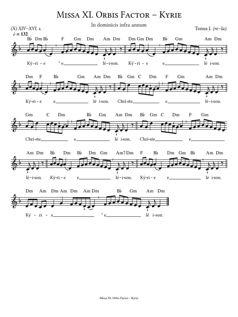 Missa XI. Orbis Factor - Kyrie | PDF