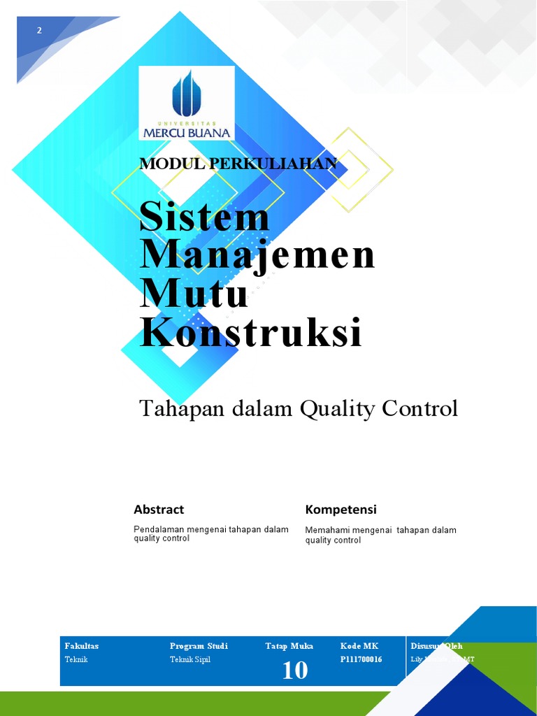 Modul 10 Sistem Manajemen Mutu Konstruksi | PDF