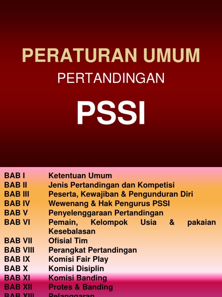 Peraturan Umum Pertandingan Pssi | PDF