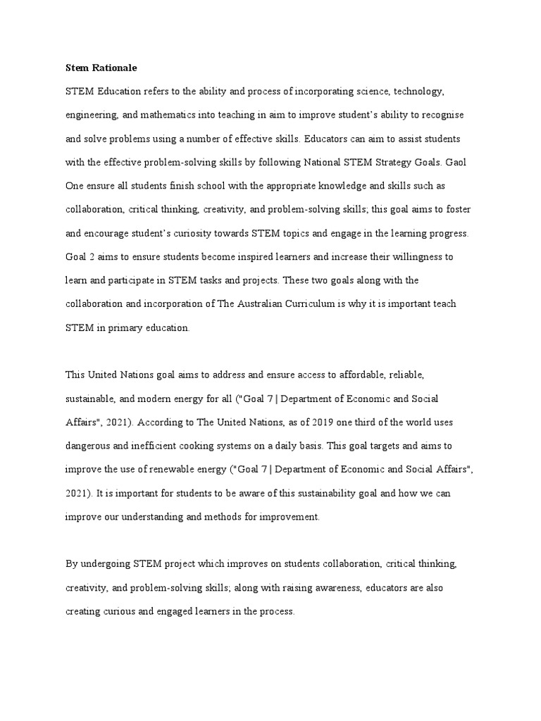 Stem Rationale | PDF