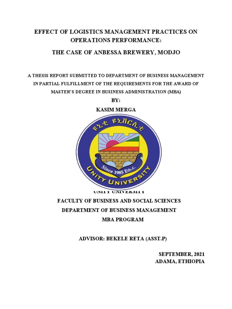 Final Draft Thesis Kasimo | PDF | Logistics | Supply Chain