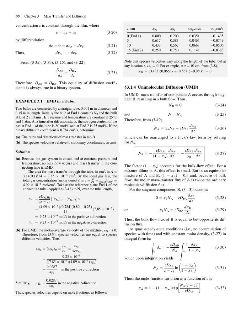 3.1.4 Unimolecular Diffusion (UMD) : N H N H | PDF | Diffusion | Gases