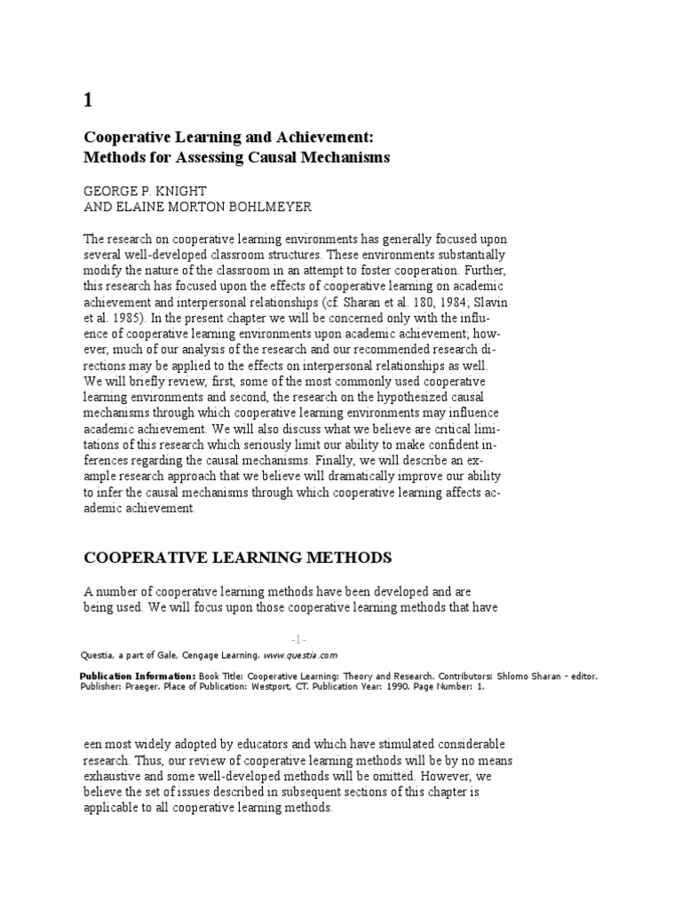 Cooperative Learning | PDF | Learning | Teachers