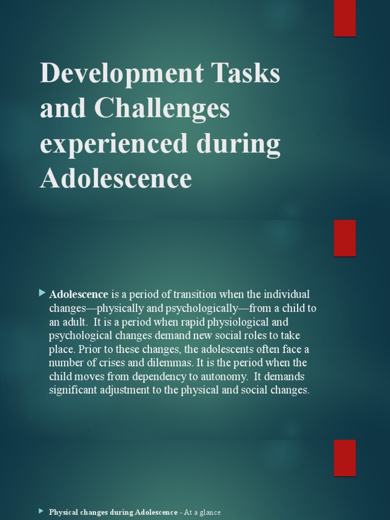 Adolescent Development Tasks and Changes | PDF | Adolescence | Adults