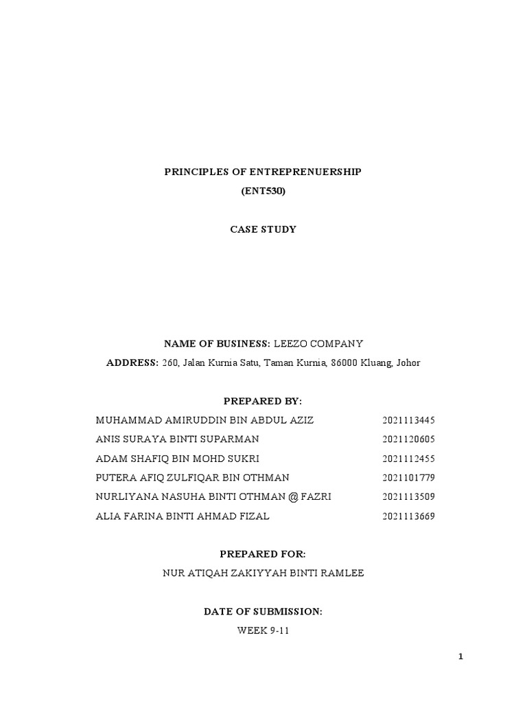 Case Study Ent530 | PDF | Marketing | Menu