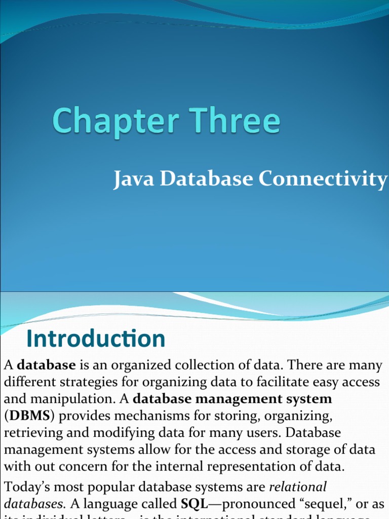 Ch3 Java Database Connectivity | PDF | Databases | Relational Database