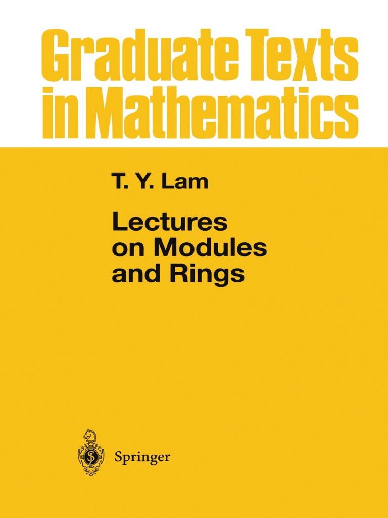 Lectures On Modules - Lam | PDF | Ring (Mathematics) | Module (Mathematics)