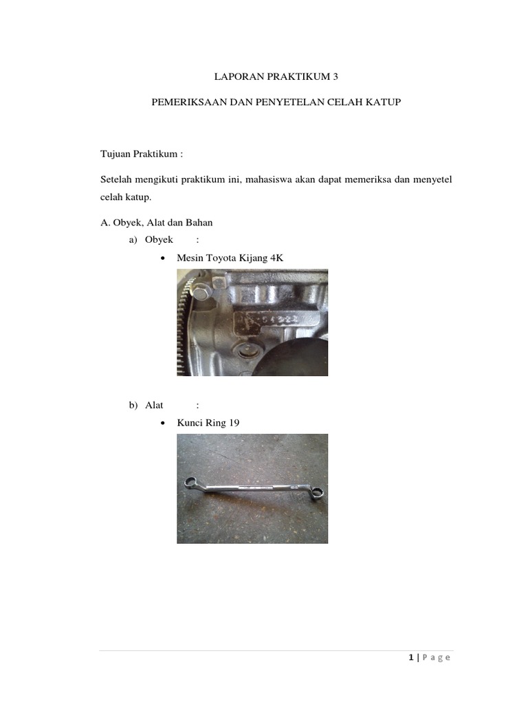 Penyetelan Celah Katup Mesin Kijang 4K | PDF