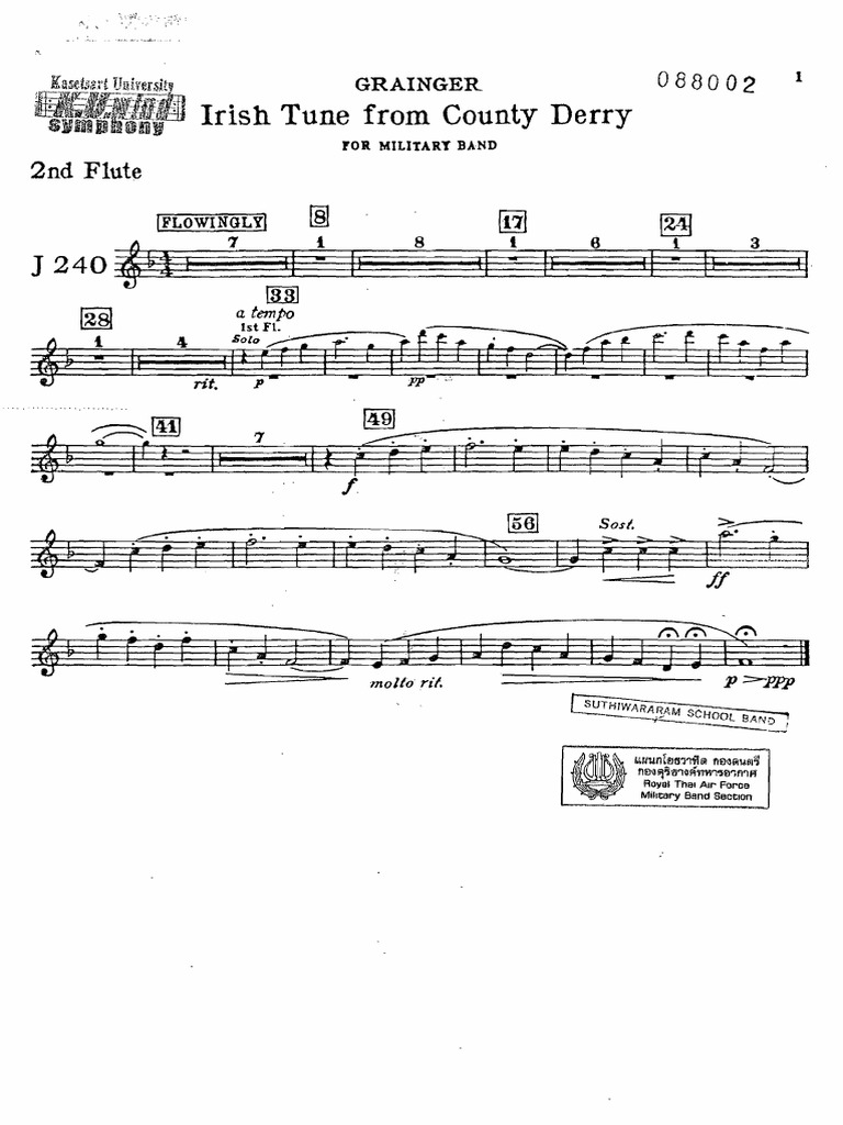 Irish Tune From County Derry - 2. FL 2 | PDF