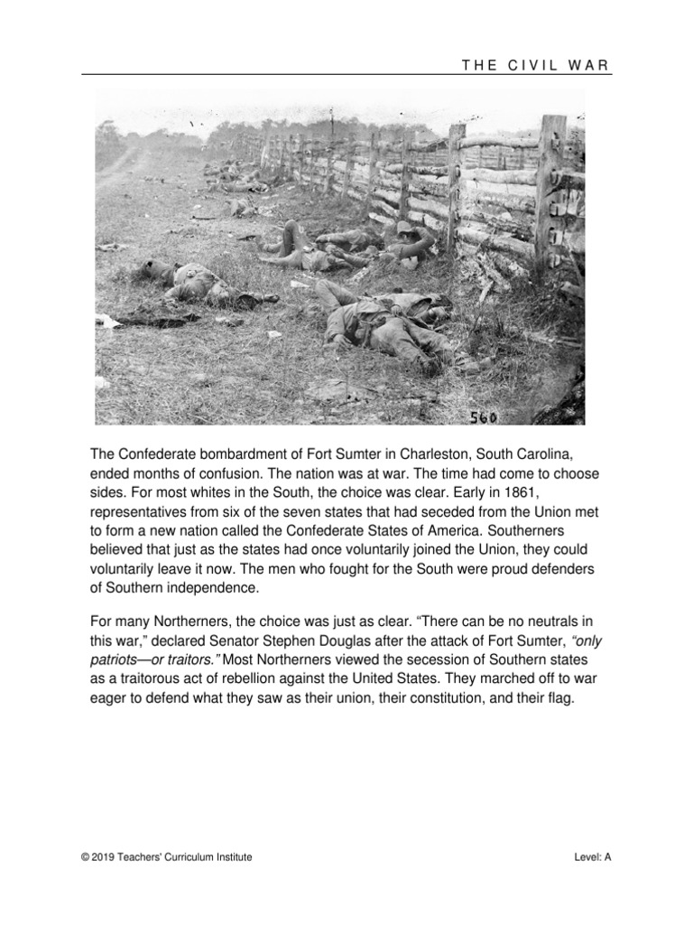 Lesson 22 The Civil War | PDF | American Civil War | Confederate States ...