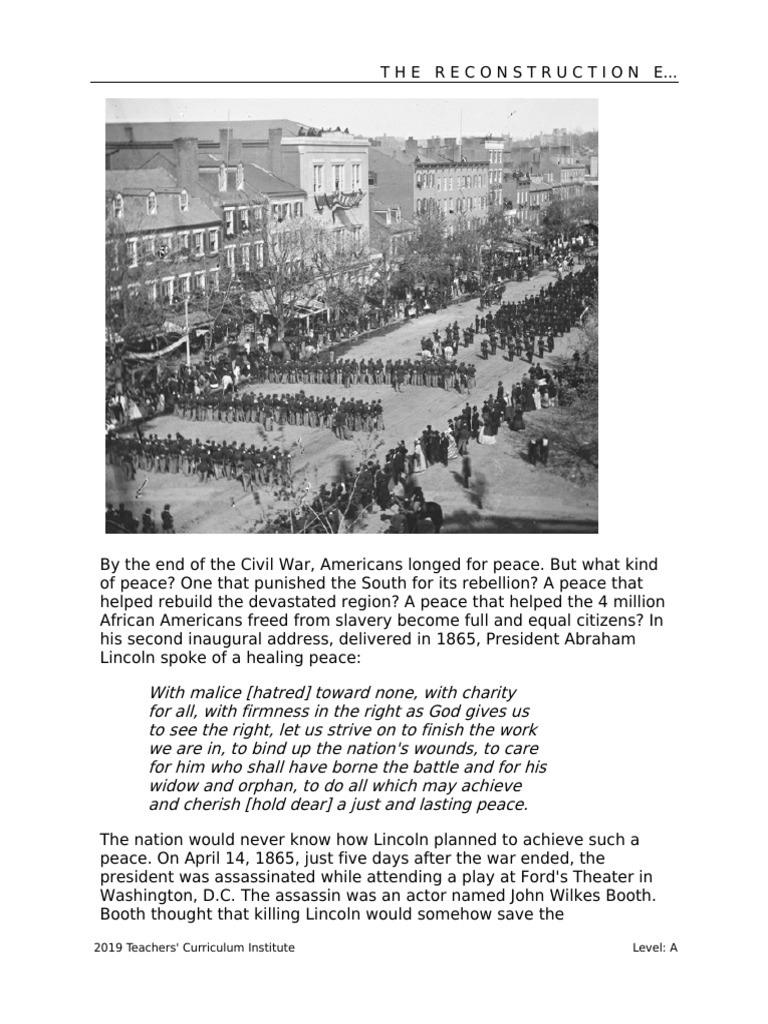 Reconstruction: Johnson's Challenges | PDF | Reconstruction Era | Jim ...