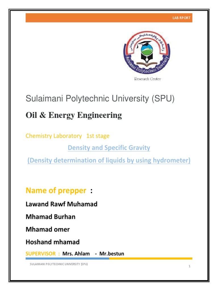 Density and Specific Gravity | PDF | Density | Mass