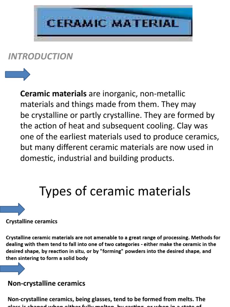 Types and Properties of Ceramic Materials | PDF | Ceramics | Materials
