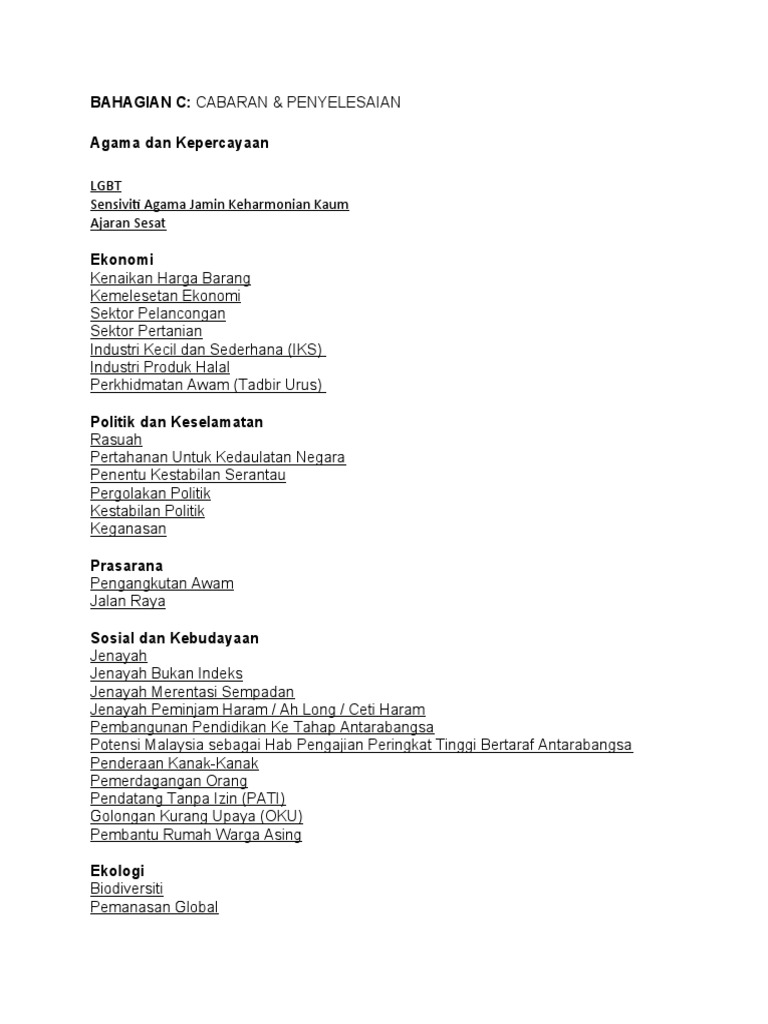 2018.contoh Isu Dan Esei Pa P2 | PDF