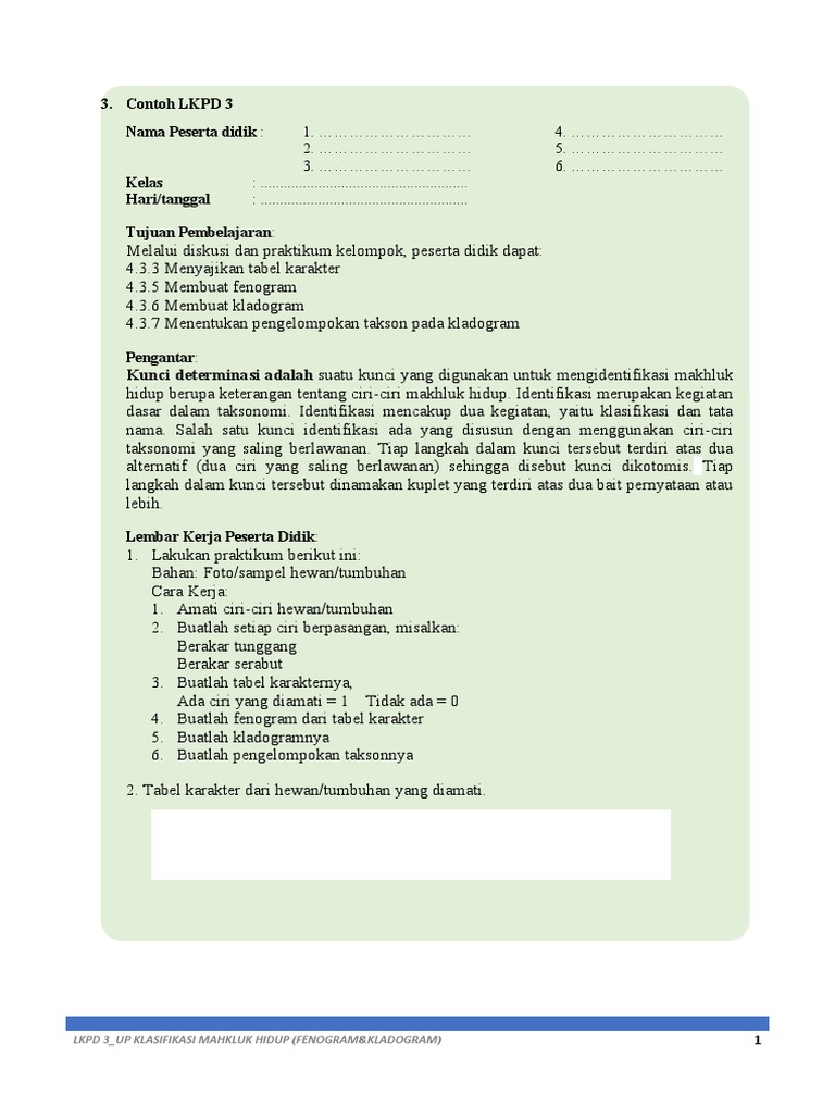 Contoh Fenogram dan Kladogram | PDF