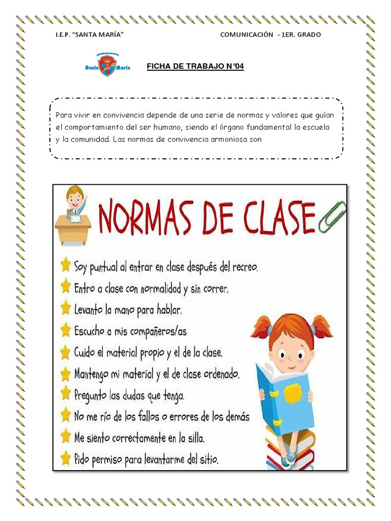 Ficha #04 Normas de Clase | PDF