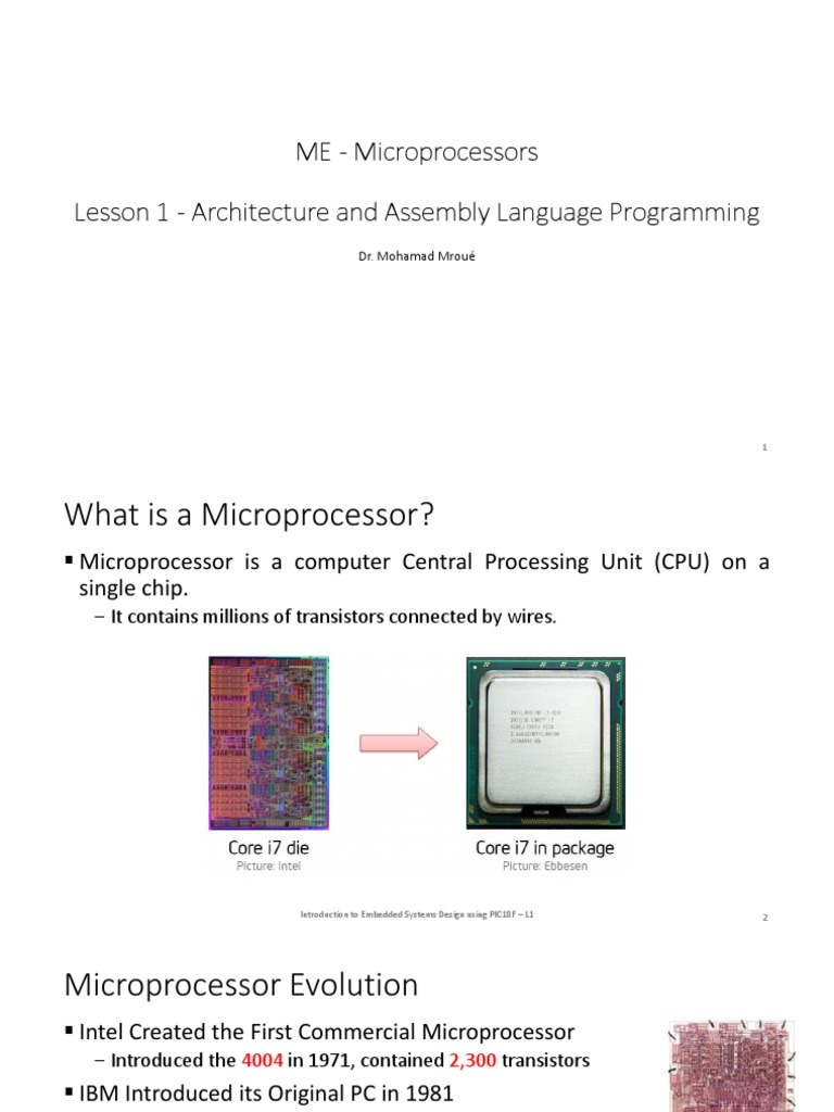 ME - Micro - L1 - The PIC18F Microcontrollers - Architecture and ...