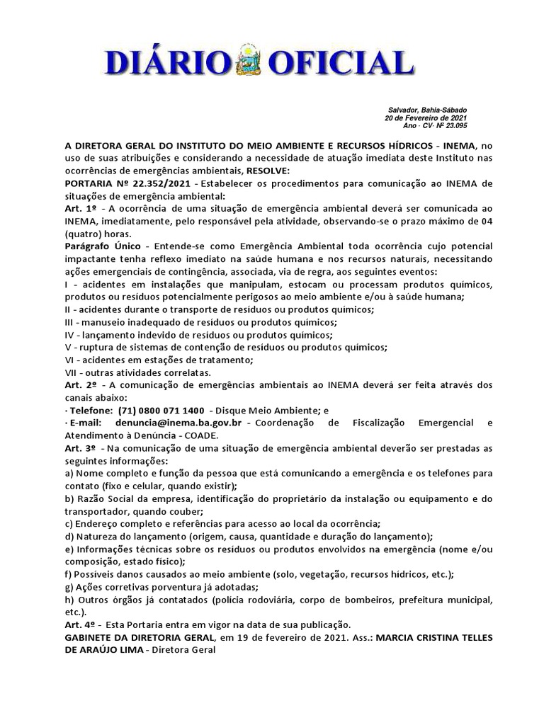Port 22352 Inema Procedimento Comunicacao Emerg Amb | PDF | Desperdício ...