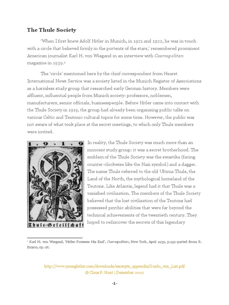 The Thule Society | PDF | Nazi Germany | Nazism