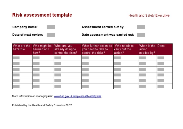 Risk Assessment Template | PDF